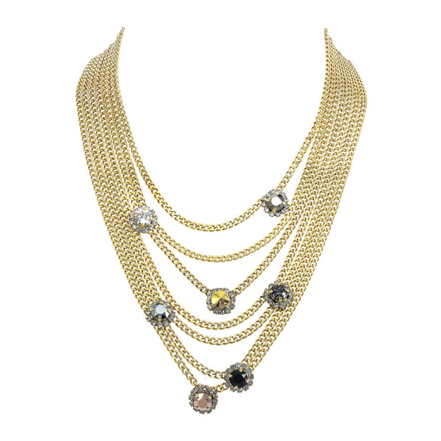 Metallic Neck Mess Necklace in Antique Gold – TOVA